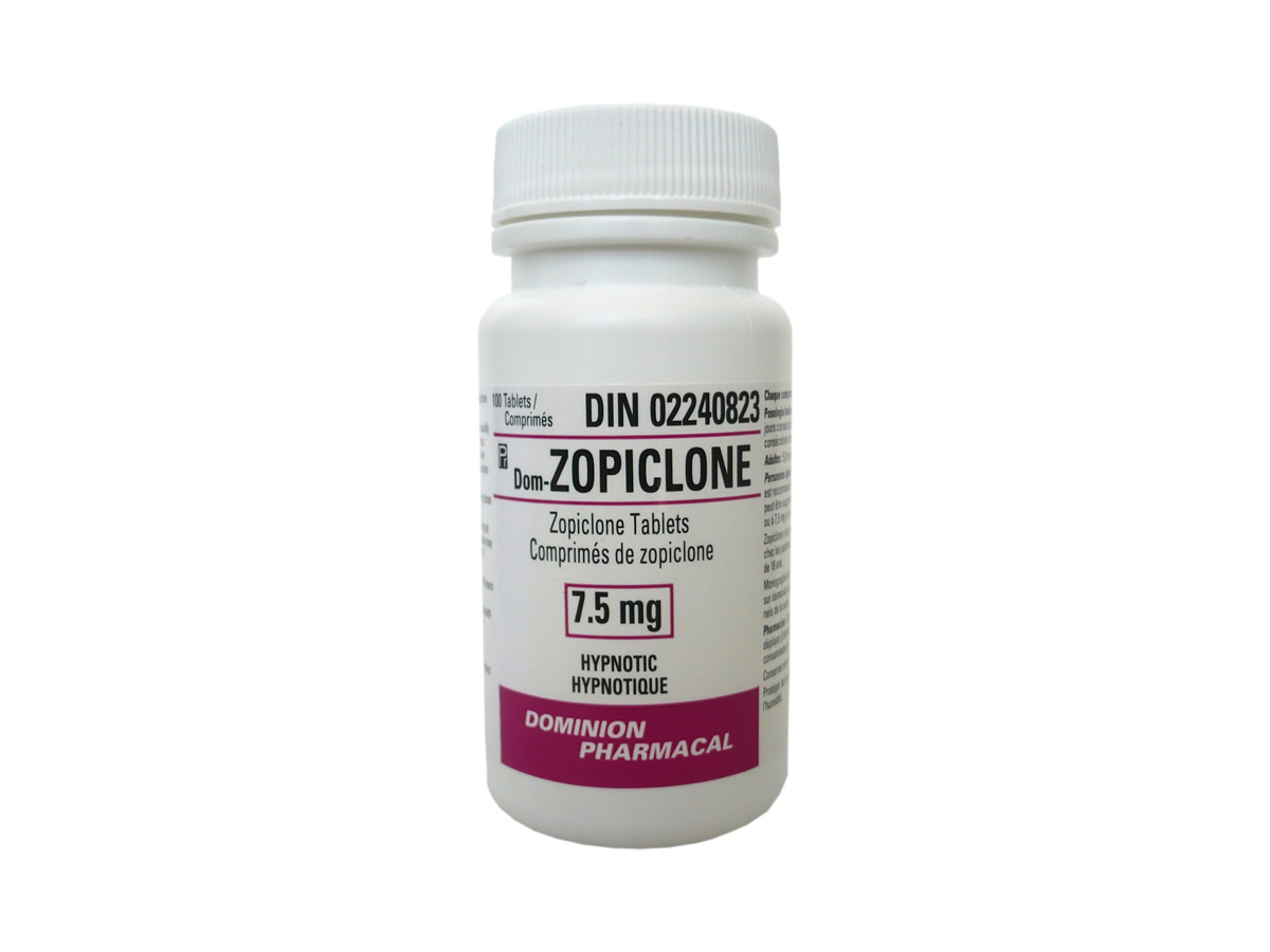 Zopiclone (100 TABS BOTTLE), 7.5mg/tab, 100 tabs, Generic, Canada ...